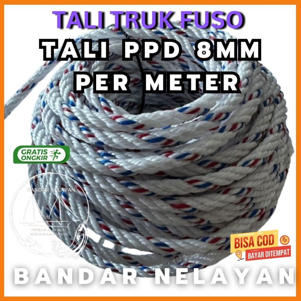 Jual TALI TAMBANG 8MM (ECERAN) TALI 8MM / TAMPAR 8MM / TALI PPD 8MM ...