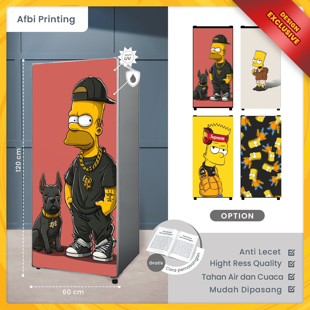 Jual Stiker Kulkas 1 Pintu / Sticker Mesin Pendingin 2 pintu Motif ...