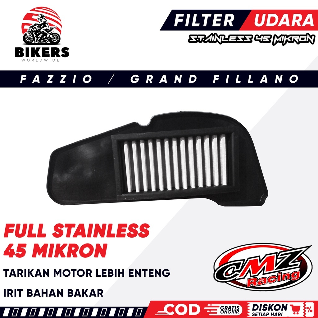Jual Filter Udara Stainless Steel 45 Mikron untuk Fazzio & Grand Filano ...