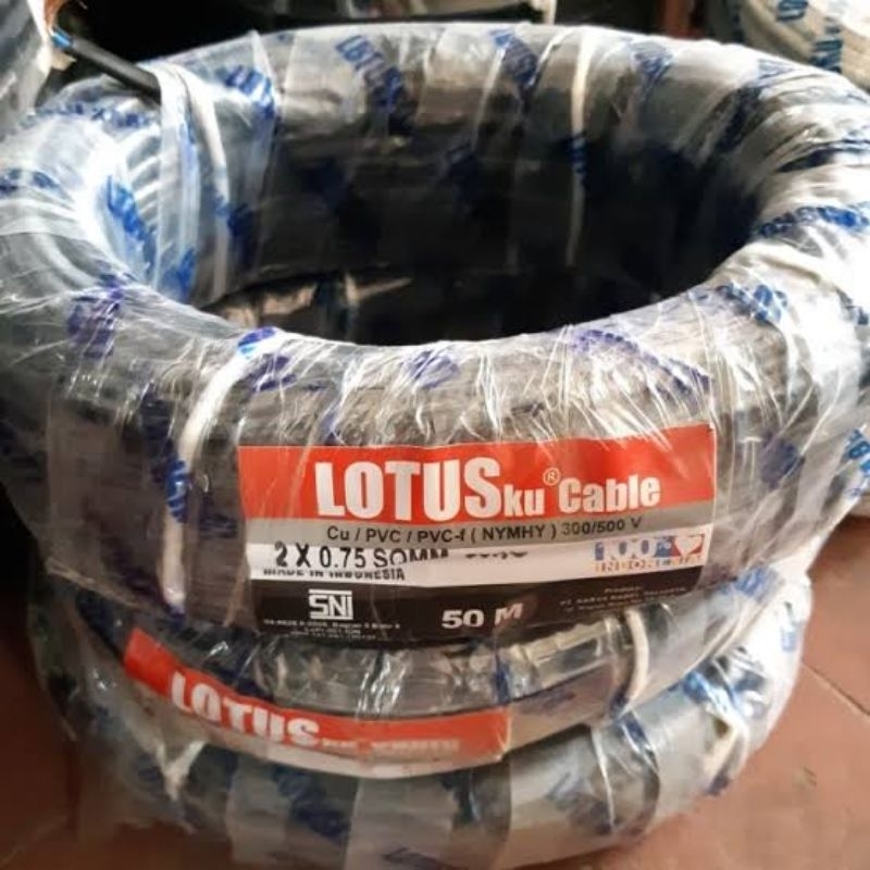 Jual Kabel Listrik SNI LOTUSku 2x0.75 Kabel NYMHY Harga Permeter Kabel ...