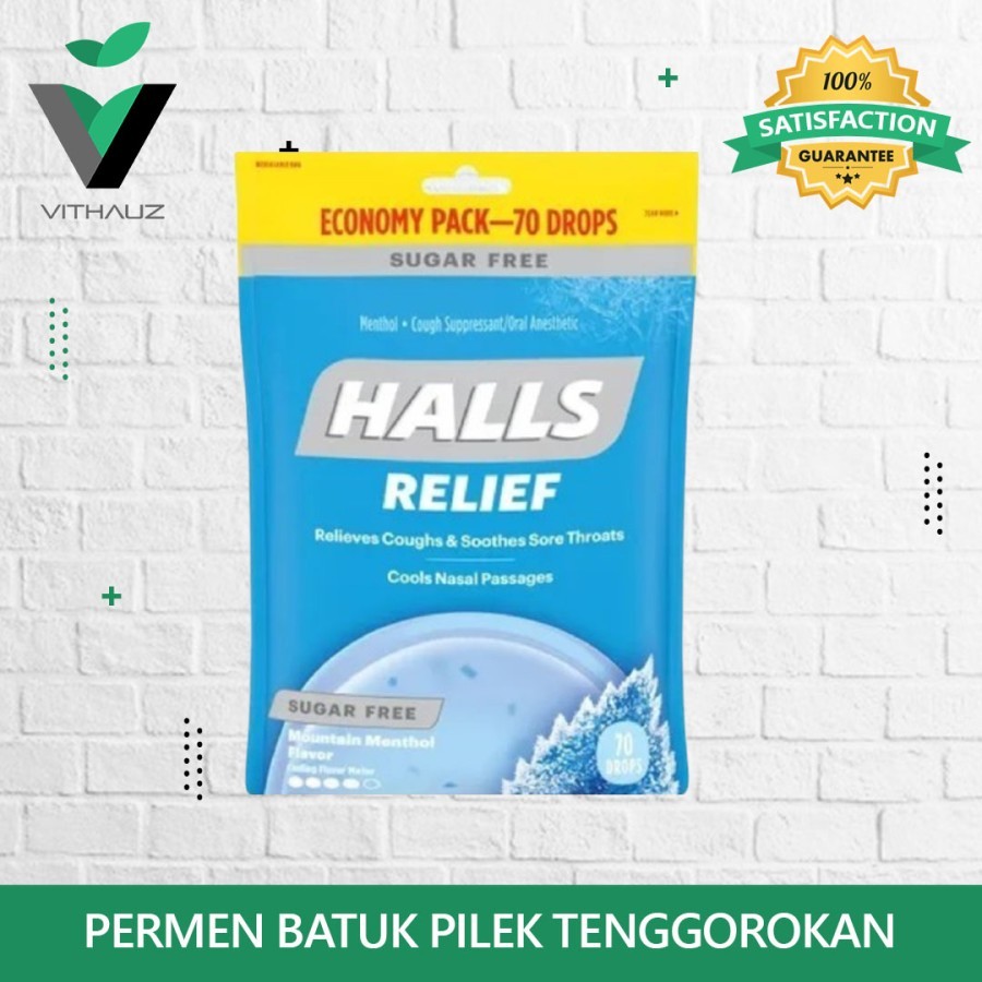 Jual Halls Sugar Free Permen Batuk Pilek Tenggorokan | Shopee Indonesia