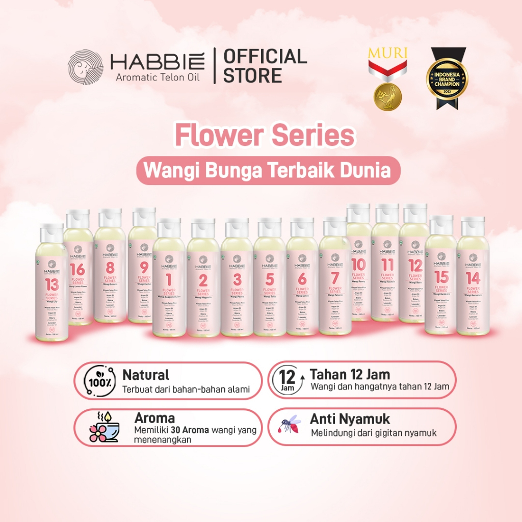 Jual Habbie Minyak Telon Aromatic Flower Series 100ml /Aroma Bunga ...