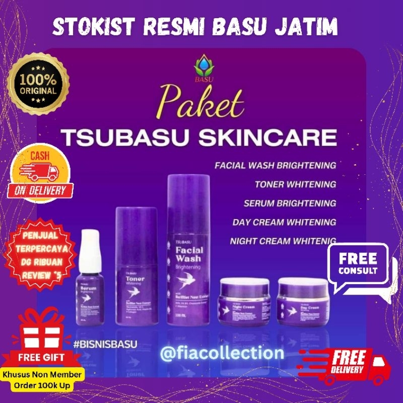 Jual TSUBASU PAKET SKINCARE BASU PENCERAH WAJAH BPOM 1000% ORIGINAL ...
