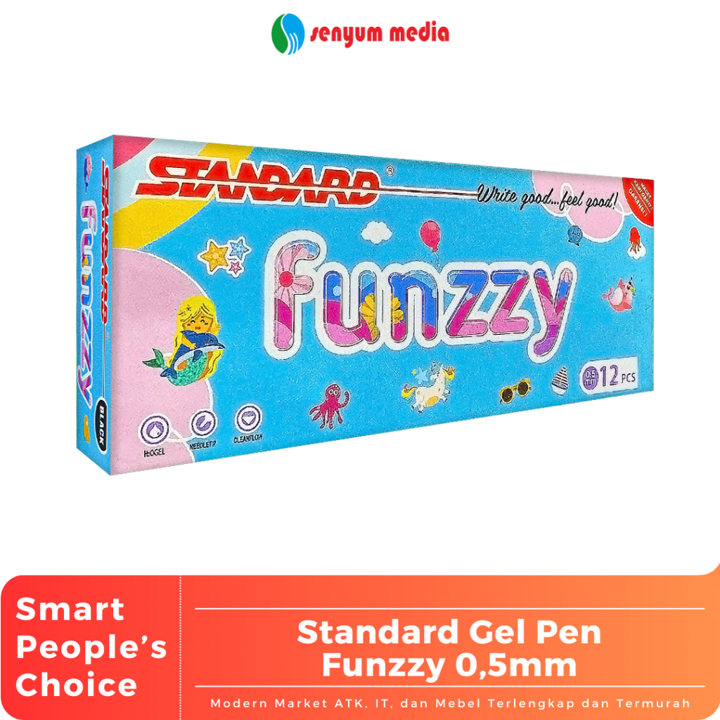 Jual Standard Gel Pen Funzzy 0,5mm (1 Pack Isi 12 Pcs) (S:DZN) | Shopee ...