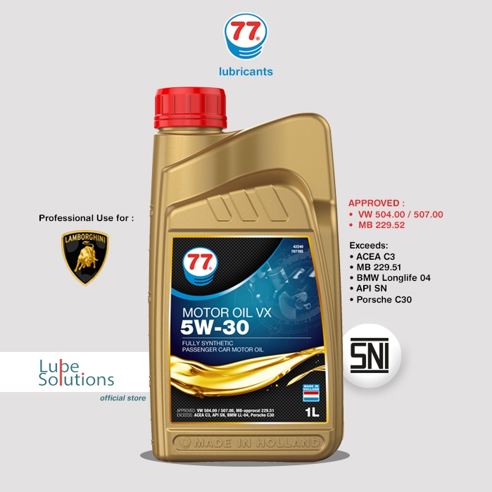 Jual OLI 77 LUBRICANTS MOTOR OIL VX 5W-30 VW 504.00 - 507.00 (Liter) | Shopee Indonesia