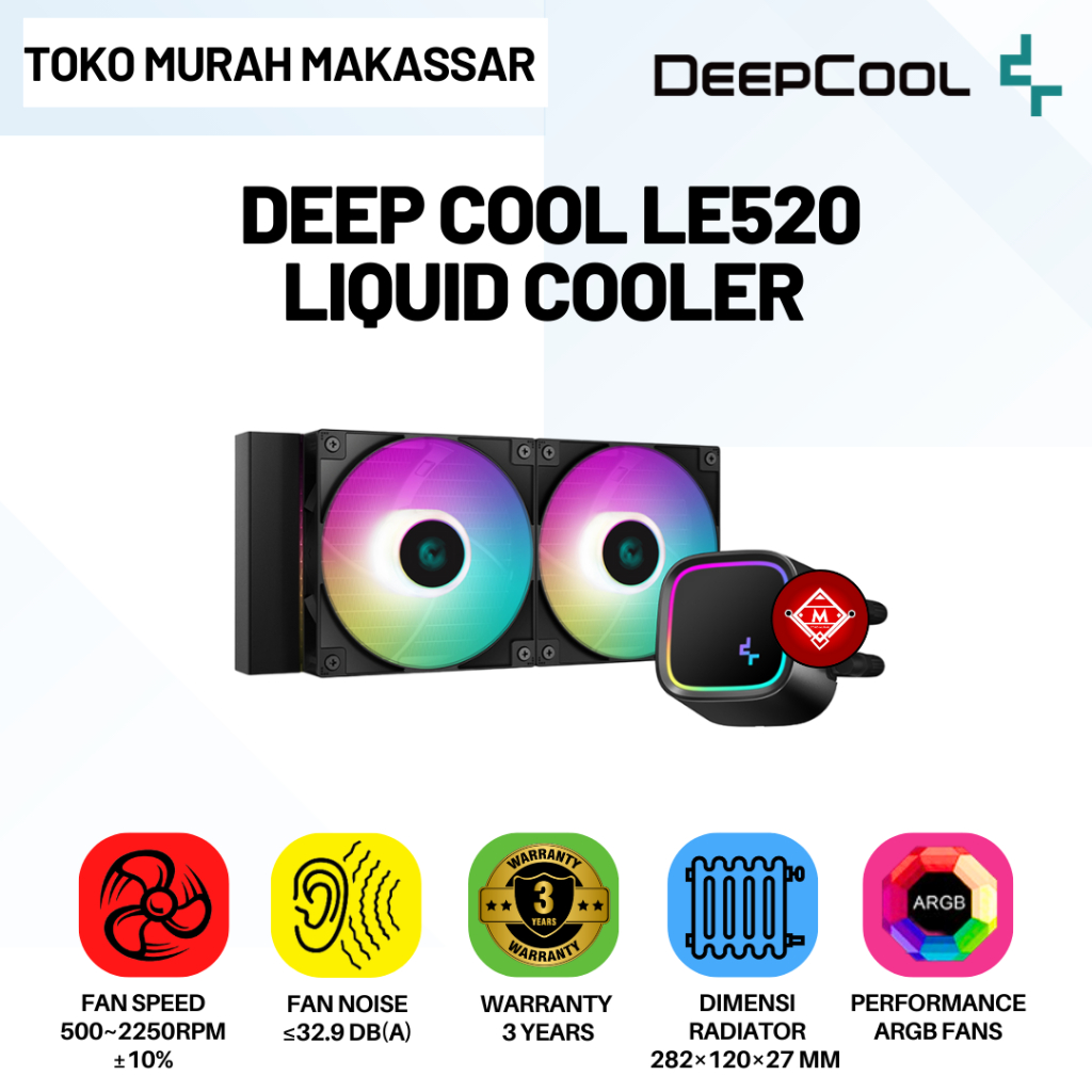Jual DeepCool LE520 ARGB - 240mm AIO Liquid - CPU Cooler / COM59-DEE ...