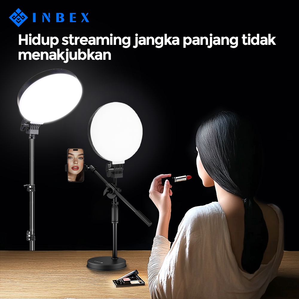 Jual INBEX Fill Light Makeup Bundar Panel LED Lampu Live Streaming Lighting Studio Kecerahan ...