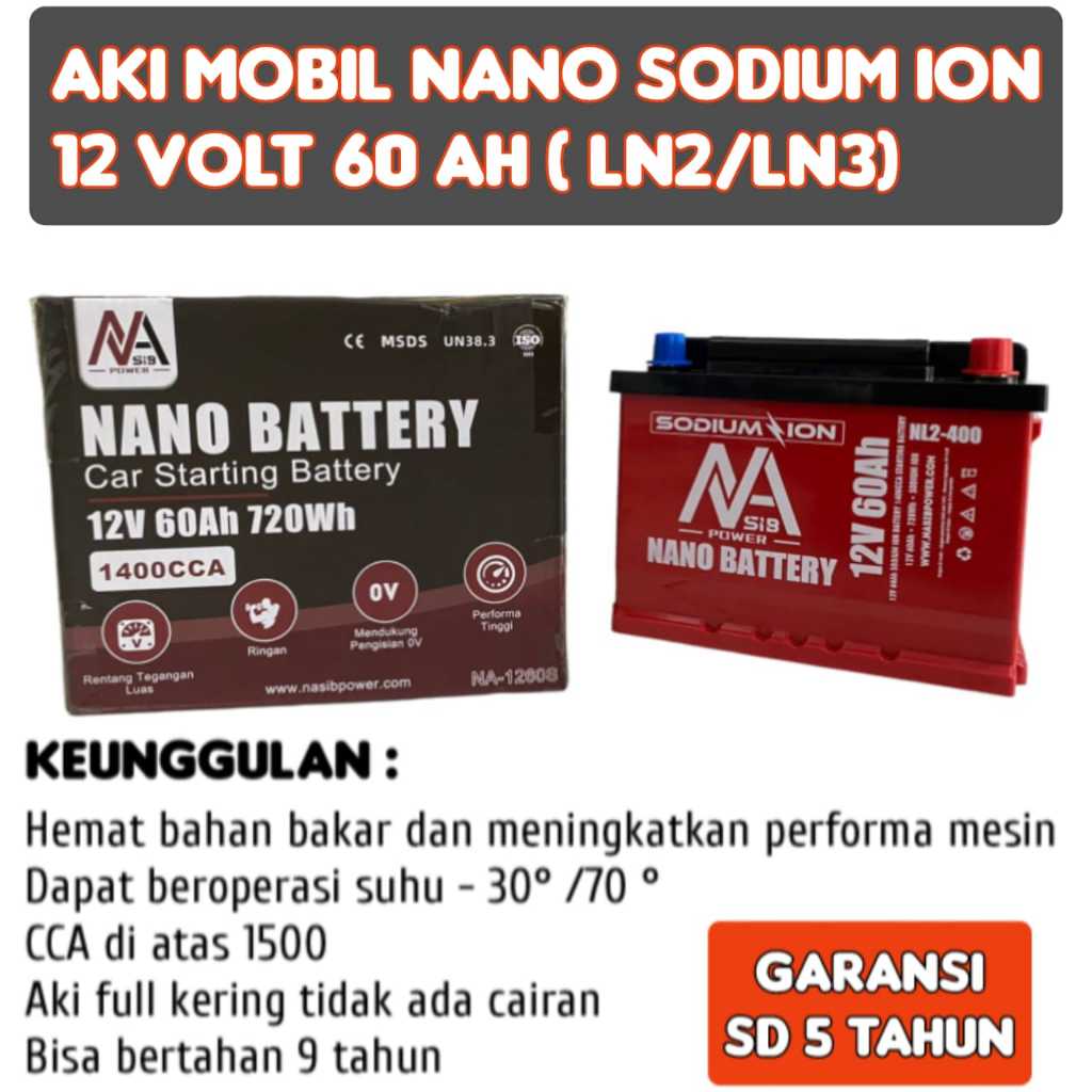 Jual Aki Mobil Inova Reborn Bensin/Fortuner Bensin NANO SODIUM ION Aki ...