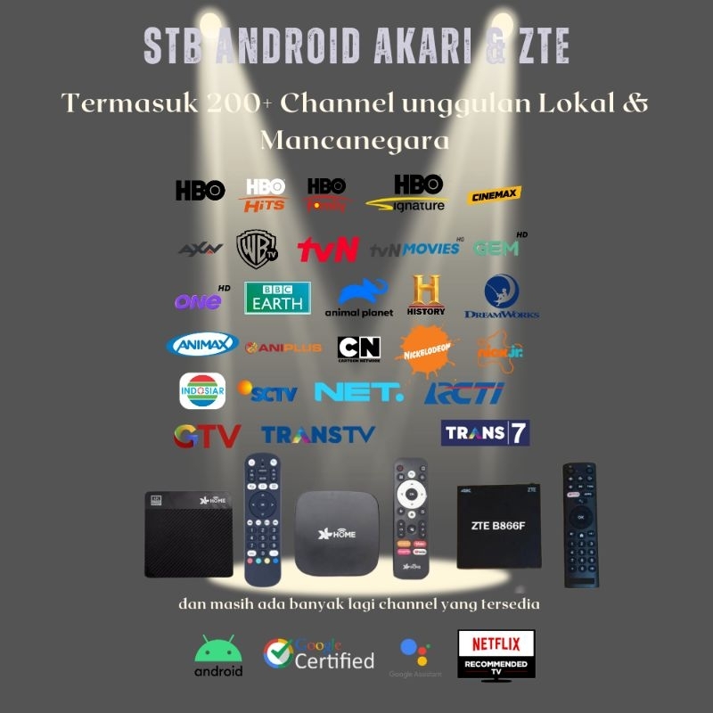 Jual STB Akari AX512 AX810 & ZTE B866F Android TV Box 4K Google & Netflix Certified Siap Pakai ...
