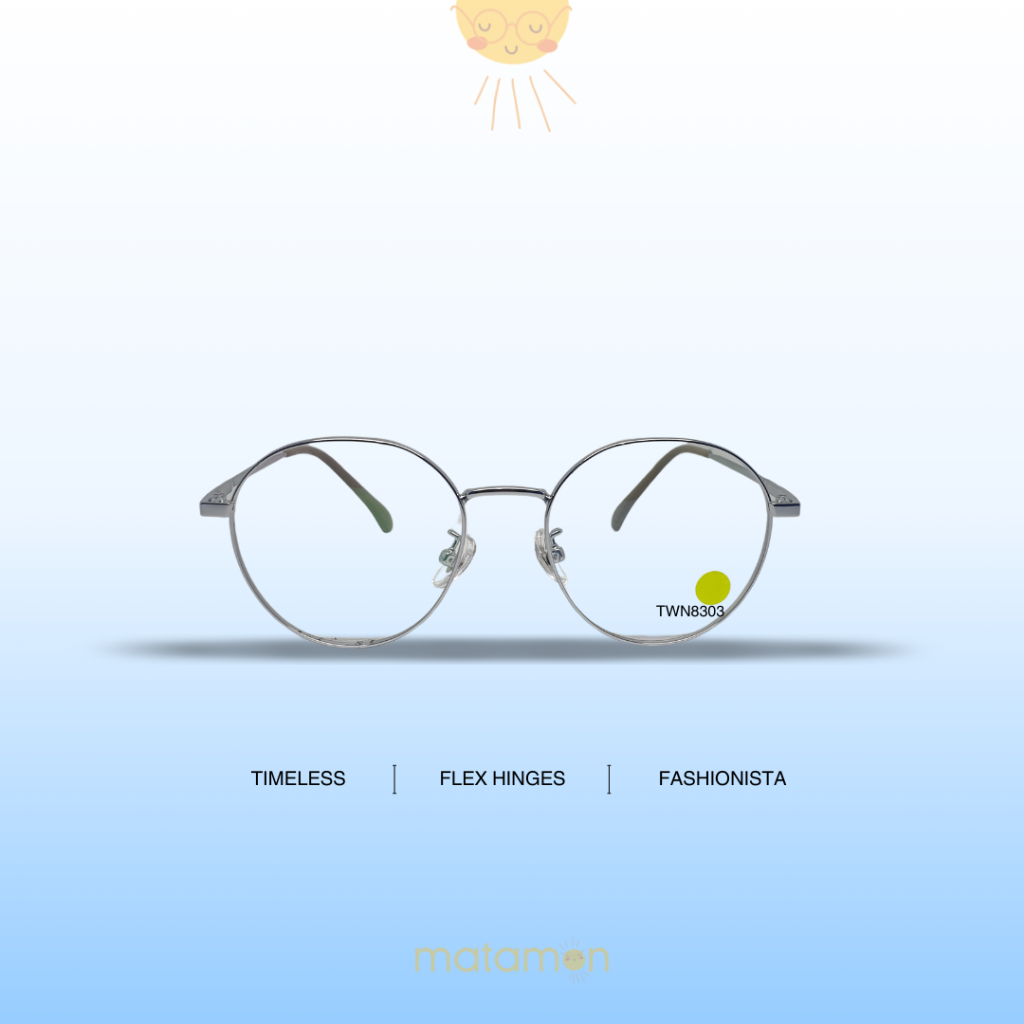 Jual MATAMON Kacamata Frame BULAT TWN8303SILVER | Shopee Indonesia