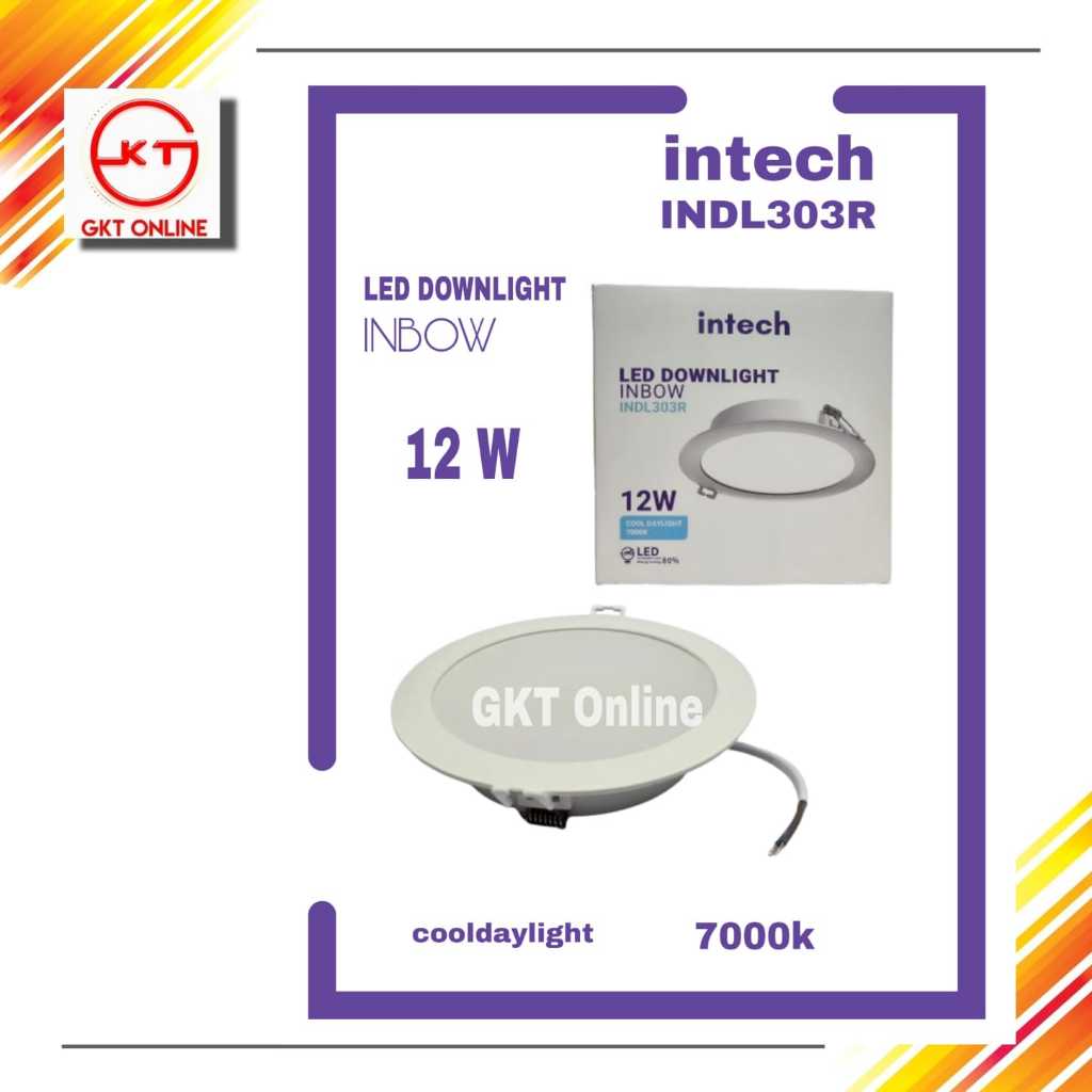Jual LAMPU LED PLAFON SLIMDOWNLIGHT INTECH INBOW INDL303R 12W | Shopee ...
