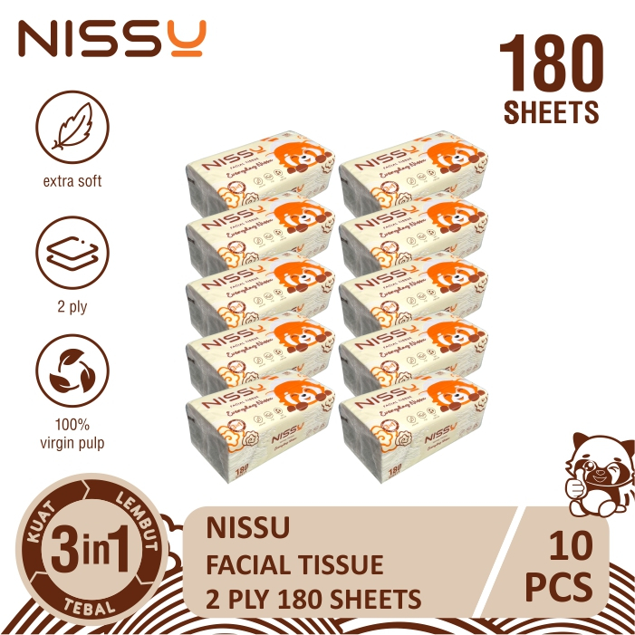 Jual [10 PACK] NISSU FACIAL TISSUE 180 SHEET 2PLY TISSUE WAJAH PAKET ...