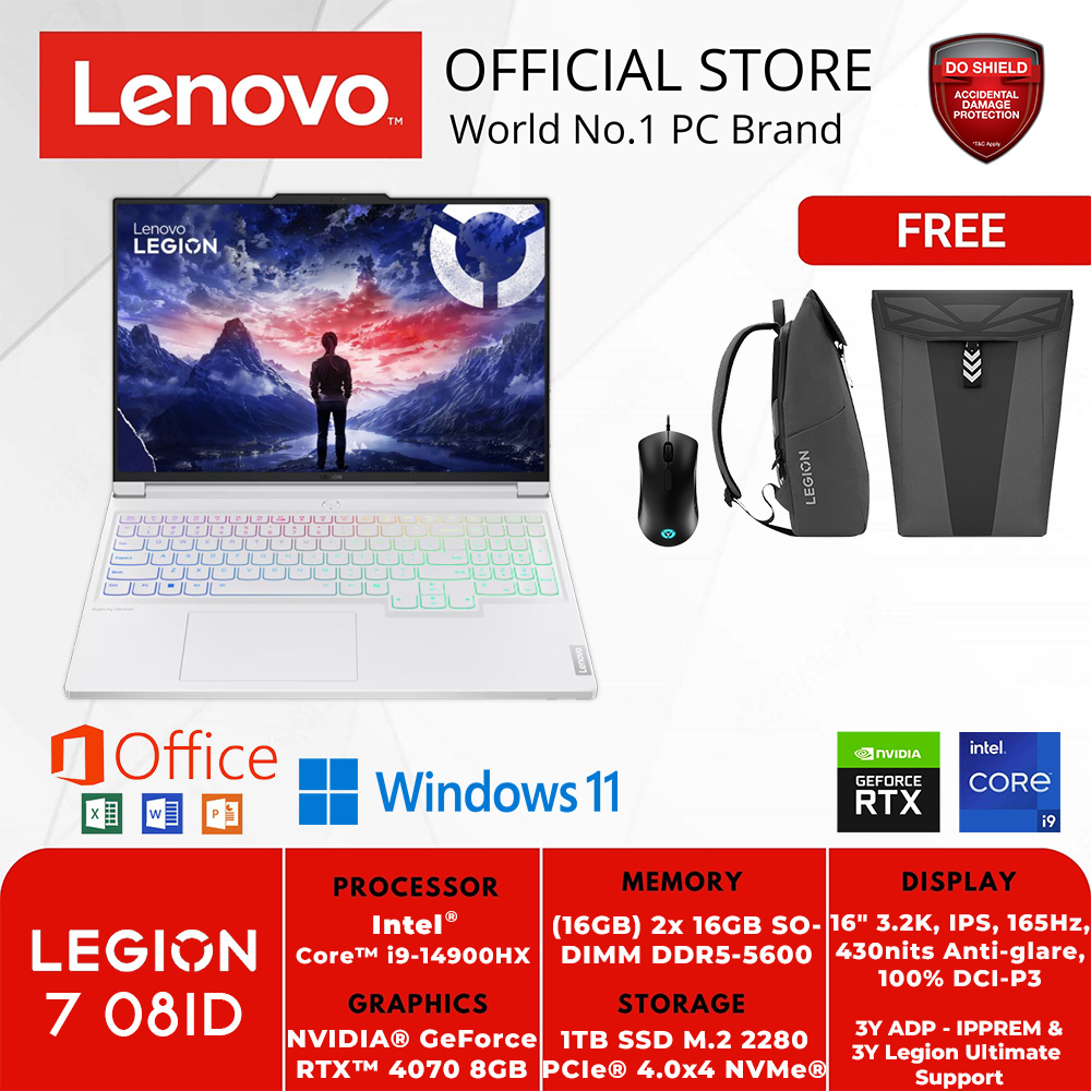 Jual LENOVO LEGION 7 16IRX9 08ID WHITE CORE I9-14900HX RTX4070 32GB 1TB ...