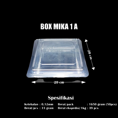 Jual Plastik mika kue ukuran 1A,2A,3A Jumbo plastik bening / mika kotak ...