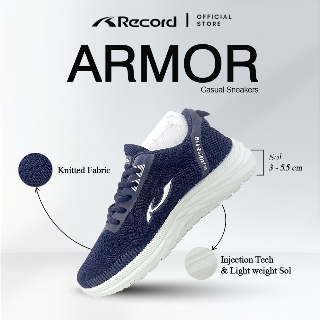Jual [RECORD SHOES] ARMOR I SNEAKER SANTAI, KERJA, RUNNING, GYM ...