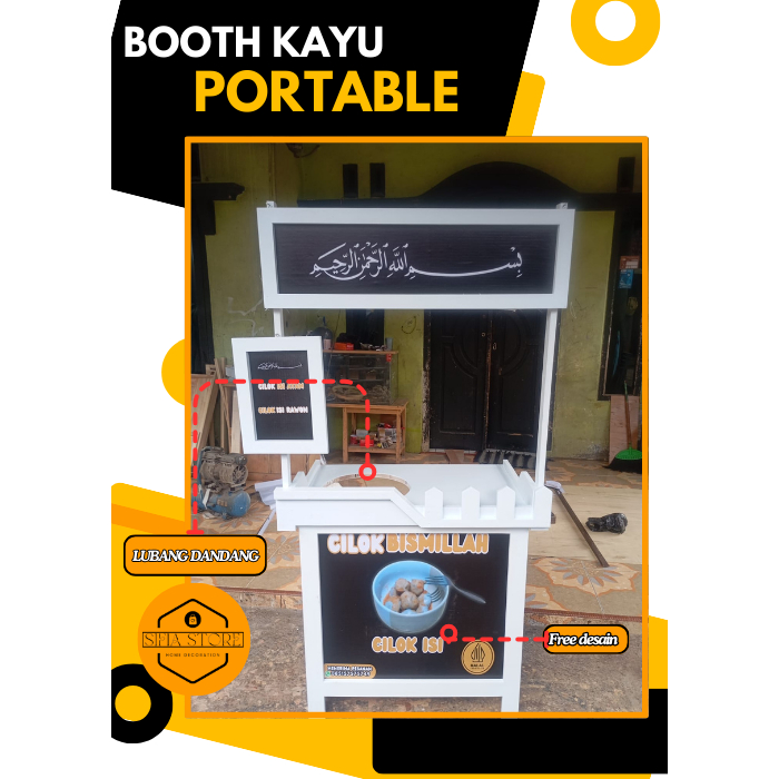 Jual BOOTH KAYU PORTABLE INCLUDE TEMPAT DANDANG | Shopee Indonesia