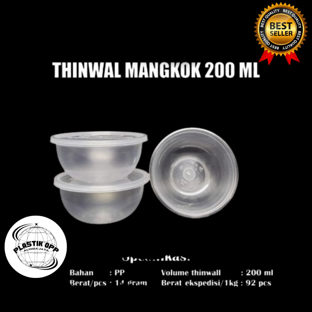 Jual Thinwall BULAT 200ml + tutup ISI 10 PCS cup puding pudding TEBAL / mangkok plastik 200 ml ...