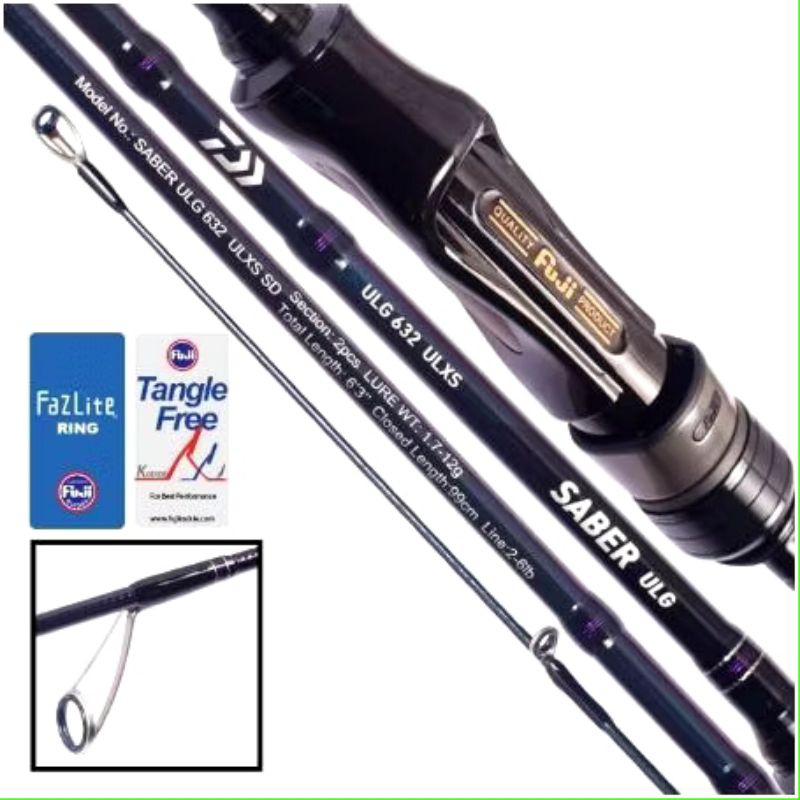 Jual Joran UL Daiwa Saber ULG 632ULXS | 722LXS | SPINNING | CASTING | Shopee Indonesia