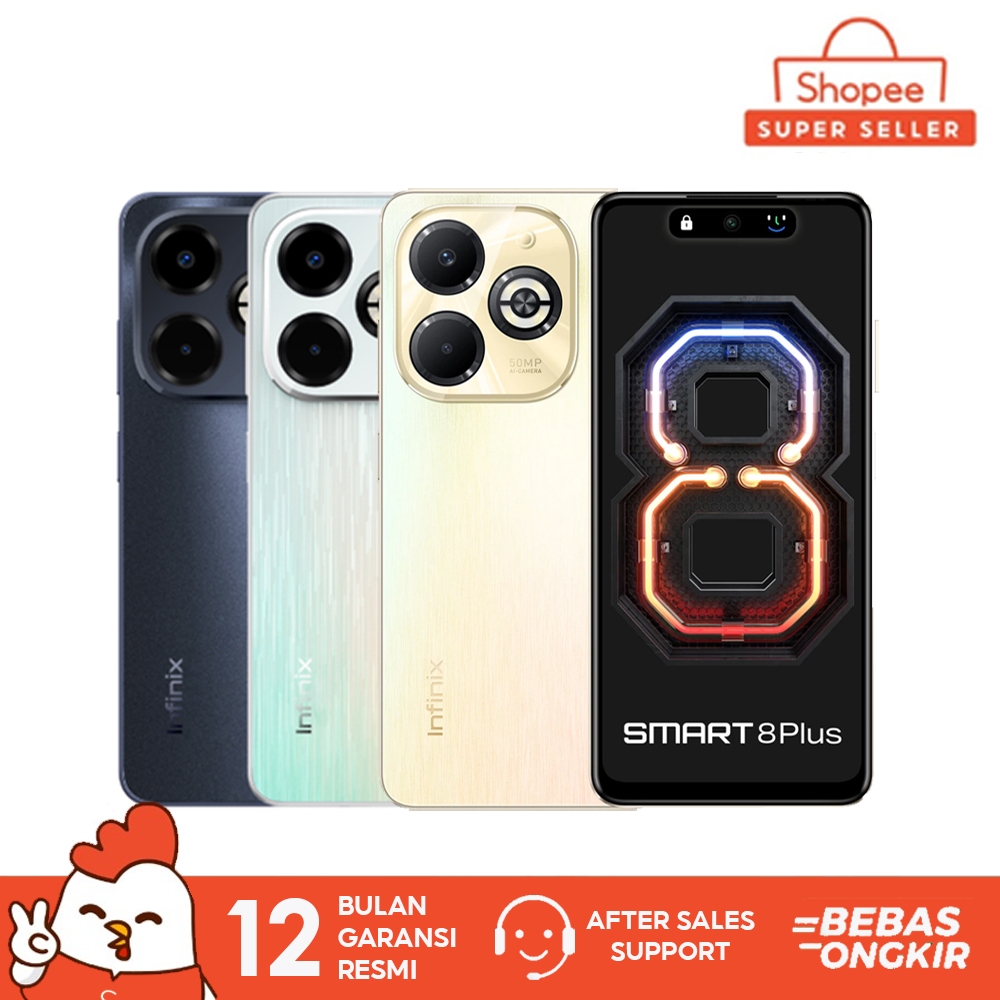 Jual Infinix Smart 8 Plus 4/128 GB Garansi Resmi Smart 8+ Black Gold ...