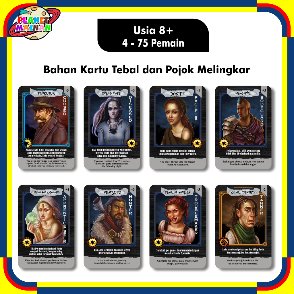 Jual KARTU WEREWOLF MAIN DECK PART 1 | KARTU MAINAN FAMILY CARD GAME ...
