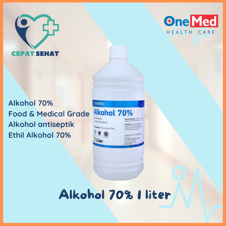Jual Alkohol70% 1 Liter Onemed alcohol 70% food grade | Shopee Indonesia