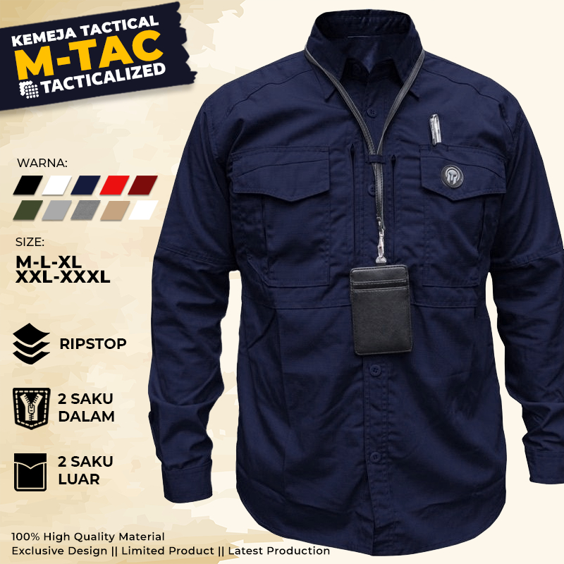 Jual Kemeja Tactical Pria Lengan Panjang M-TAC RIPSTOP Baju Kerja ...