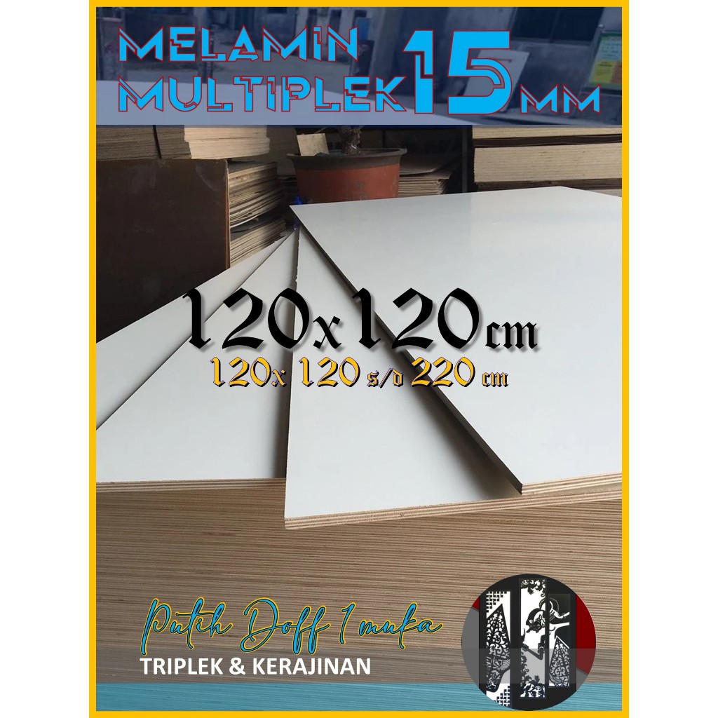 Jual Triplek Melamin 15mm 1 Muka 120 x (120 s/d 200 cm) Putih Doff 15 ...