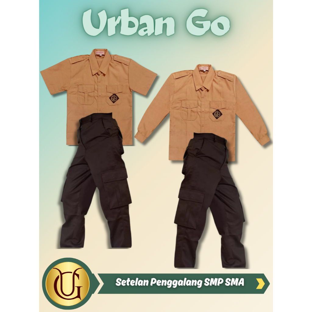 Jual Setelan Pramuka SMP SMA Seragam Sekolah Baju Penggalang Lengan Panjang Pendek Celana PDL ...
