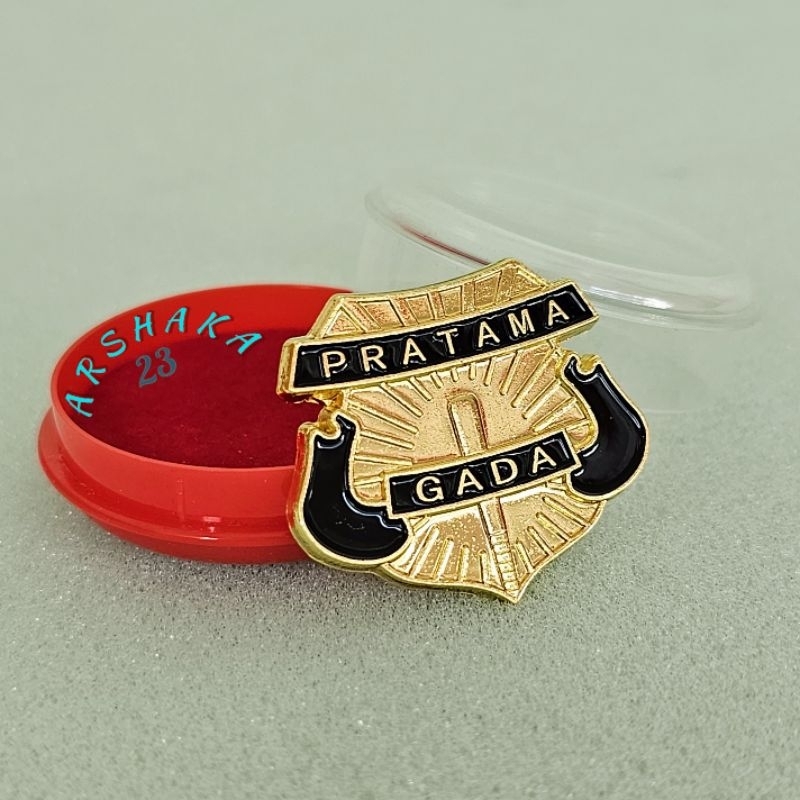 Jual Pin Satpam Gada Pratama Bahan Cor Tebal Plus Box Pin | Shopee ...