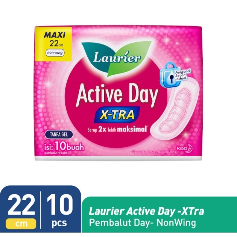 Jual Laurier Active Day Super Maxi Non Wing 10 pcs 22 cm | Shopee Indonesia