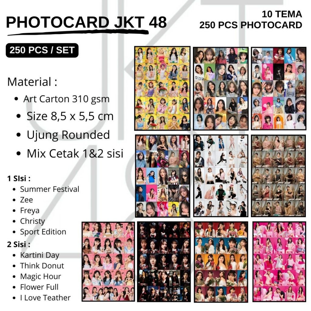 Jual [250pcs] PHOTOCARD JKT48 MIX 1&2 SISI - 10 TEMA | Shopee Indonesia