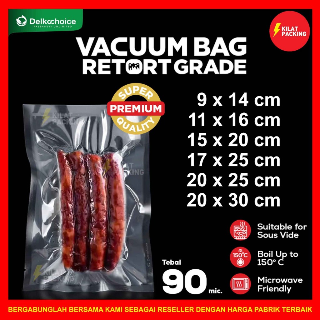 Jual Plastik vakum makanan vacuum bag plastik vacum retor retort satuan ...