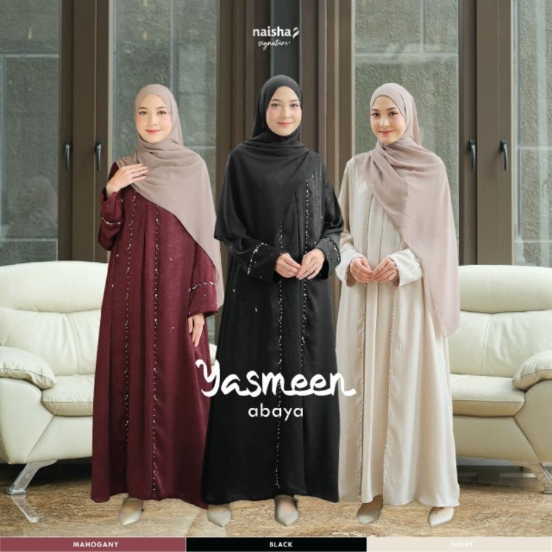 Jual Naisha Signature _ Yasmeen Abaya Payet Silk Premium _ Dubai Abaya ...