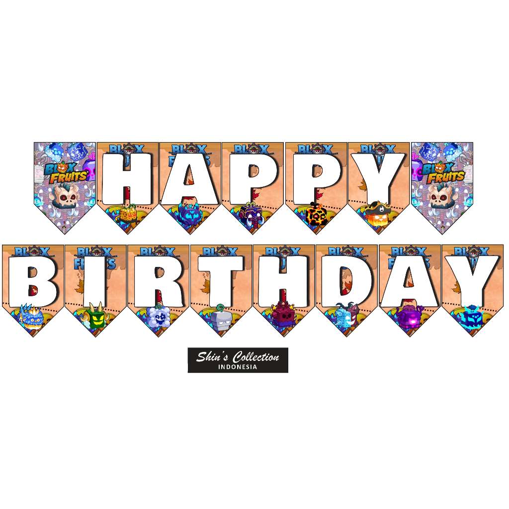 Jual Banner happy birthday ulangtahun Blox Fruits | Shopee Indonesia