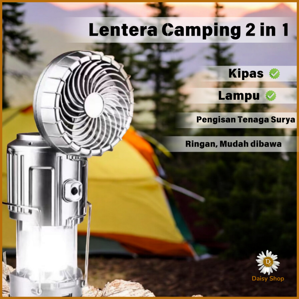 Jual (DS) Lampu Kipas Turbo 2in1 LED Emergency Lentera Gantung Solar ...