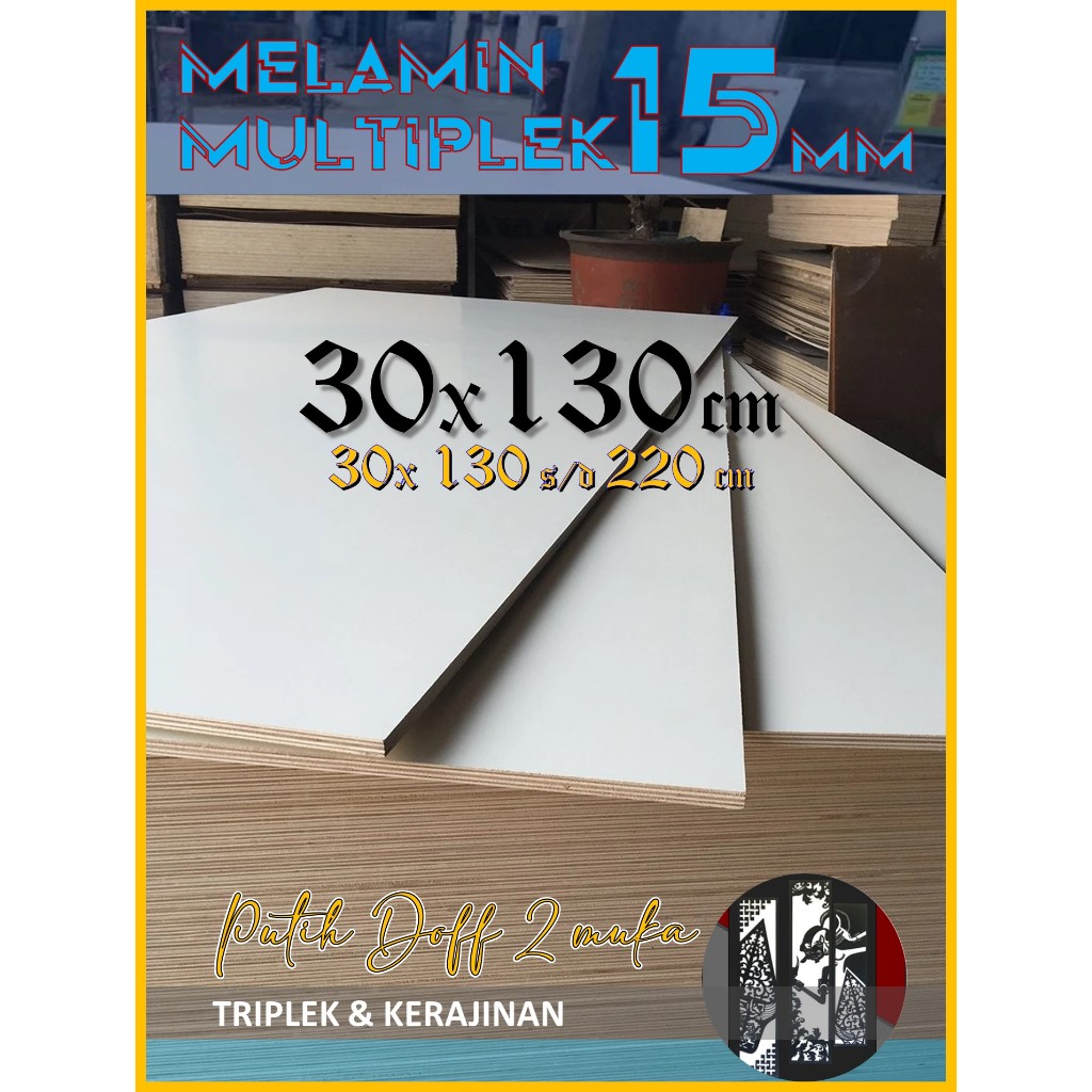 Jual Triplek Melamin 15mm 2 Muka 30 x (130 s/d 220 cm) Putih Doff 15 mm ...