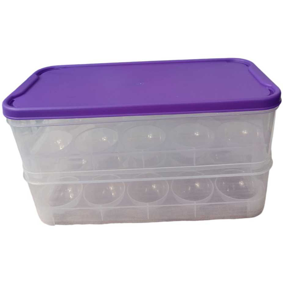 Jual Tempat Telor Ayam Kulkas Plastik 2 Susun/Rak Telur Wadah Telur ...