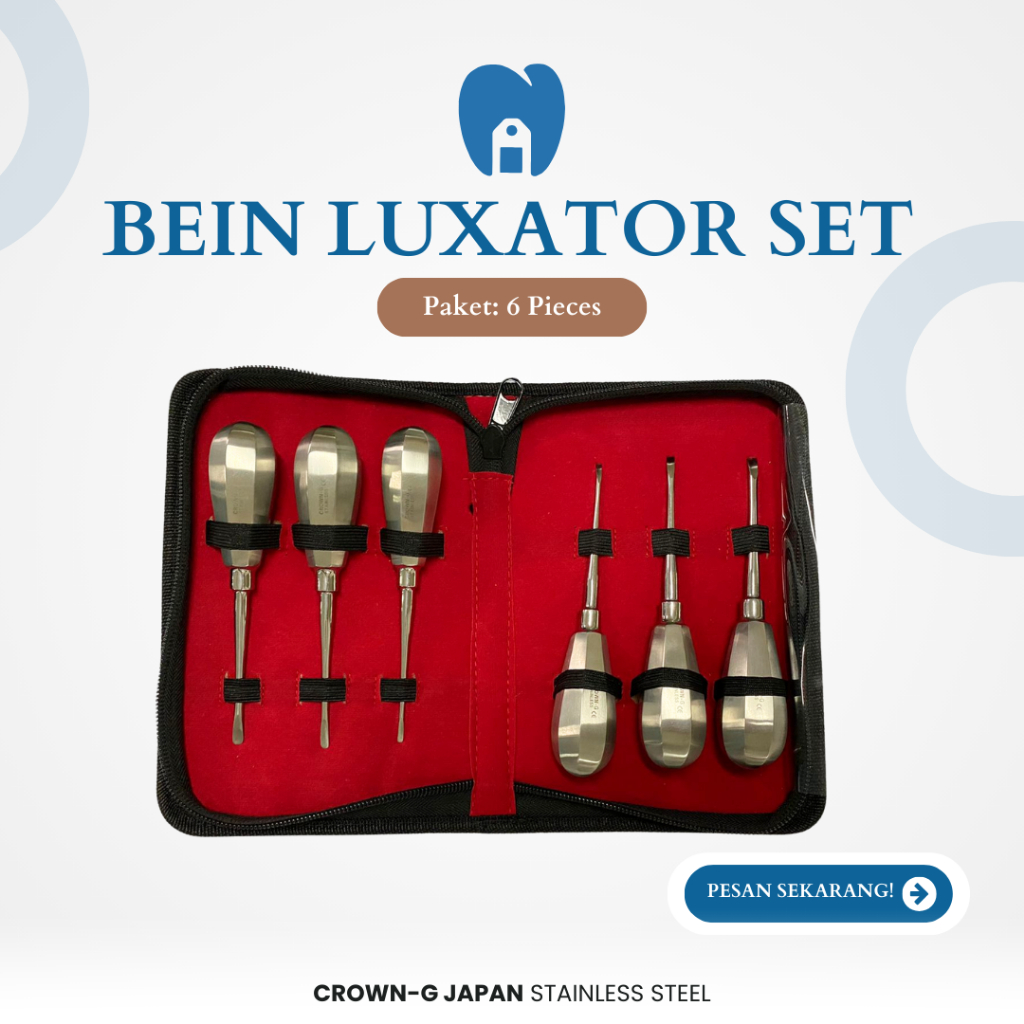 Jual Dental Root Elevator / Bein Luxator Set Crown G Japan Stainless Steel- isi 6 pcs | Shopee ...
