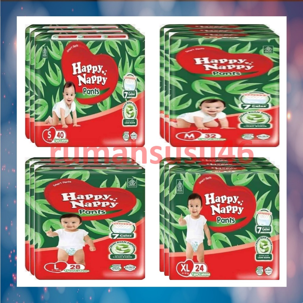Jual 3 BALL Happy Nappy Smart Pantz S40/M32/L28/XL24 | Shopee Indonesia