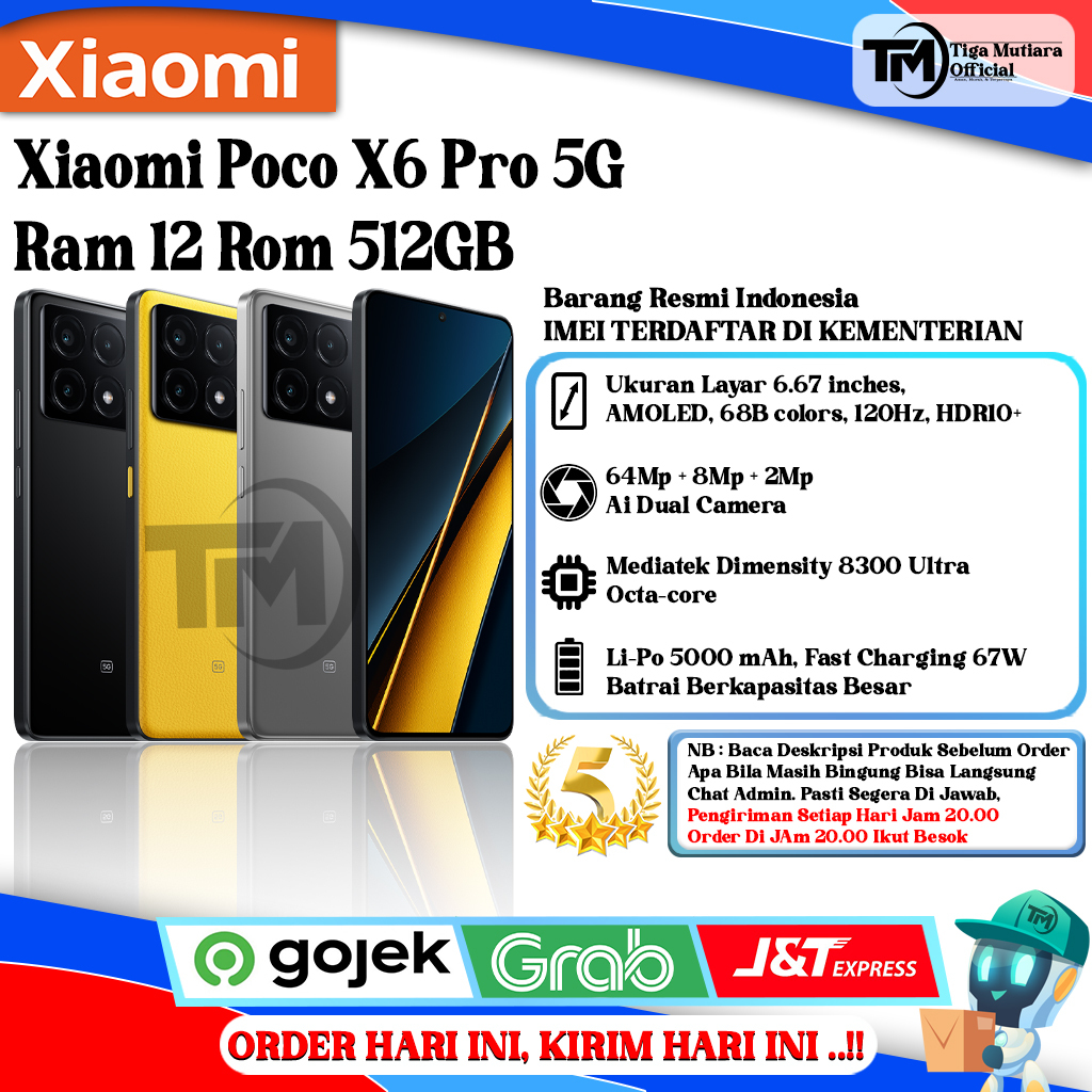 Jual Xiaomi Poco X6 Pro 5G Ram 12GB Rom 512GB Segel Original ...