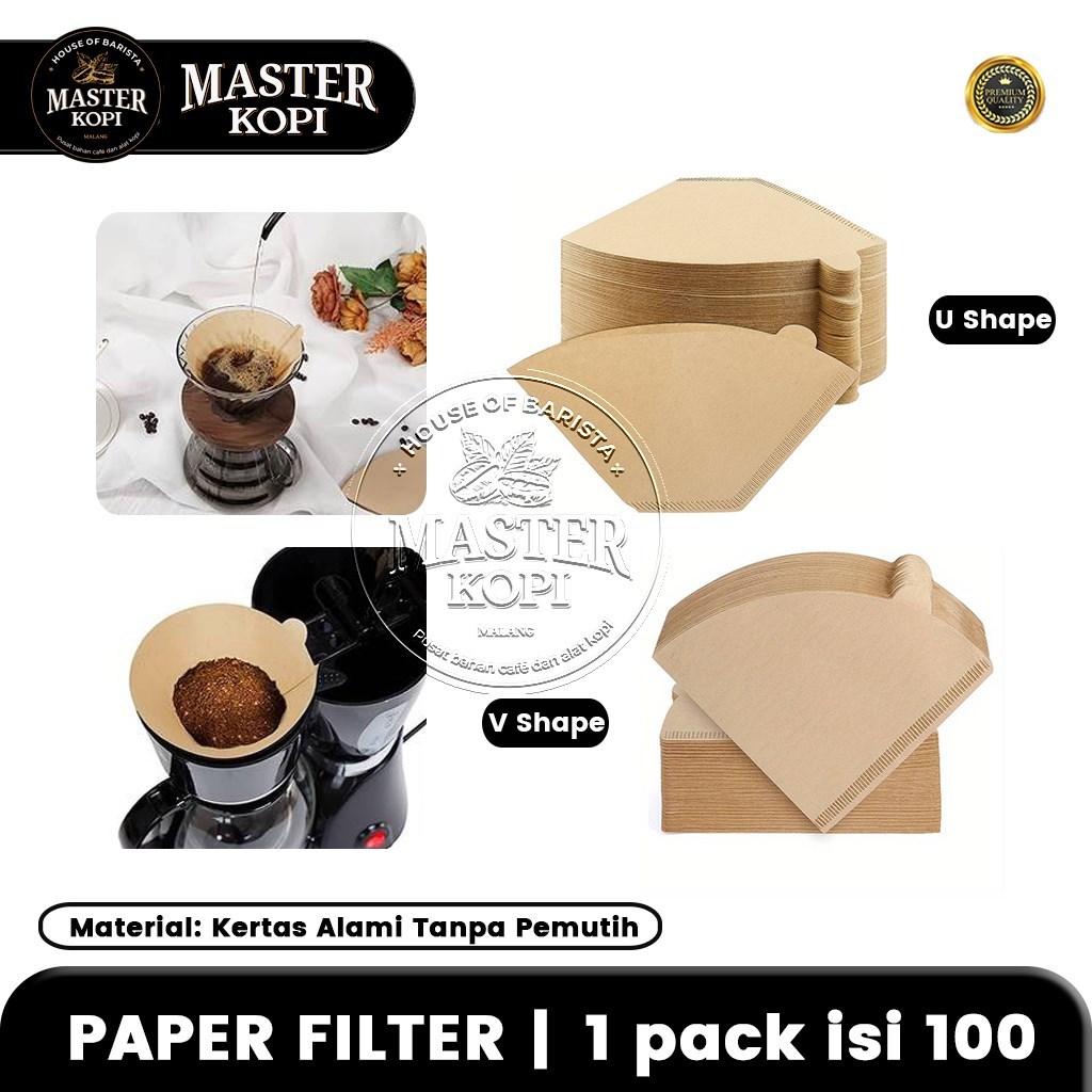Jual Kertas Saringan Kopi Filter Paper Coffee Filter V60 Brown (1 pack ...
