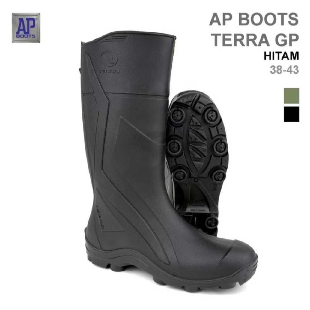 Jual Sepatu Boot Tinggi AP Boots AP Terra GP Hitam Sol Hitam Size 38 ...