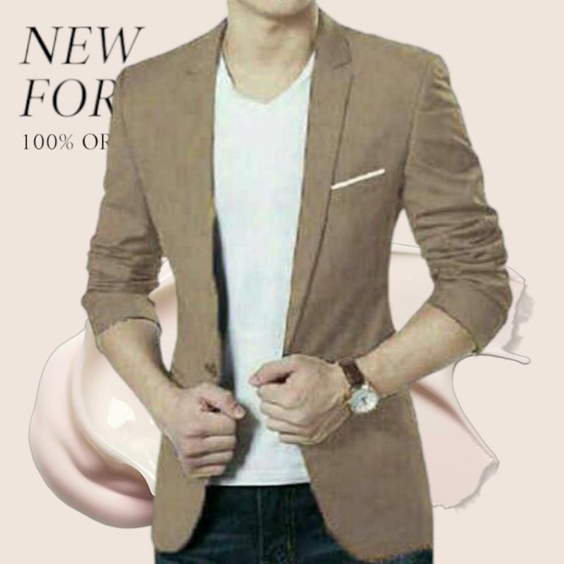 Jual BLAZER FASHION PRIA BISA COD WARNA CREAM KHAKIS BAJU JAS COWOK ...