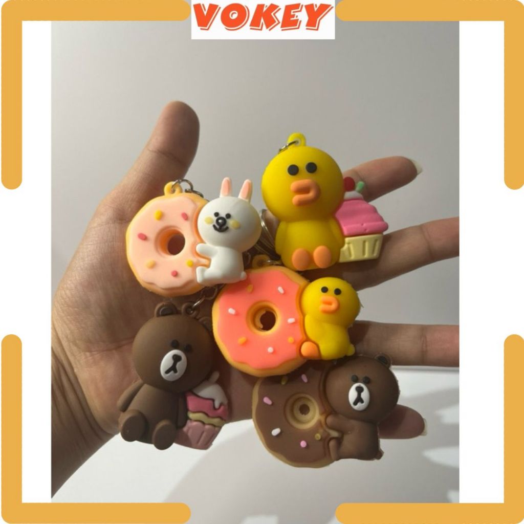 Jual VOKEY Gantungan Kunci Karet Keychain Ring Berkarakter Mini Lucu ...
