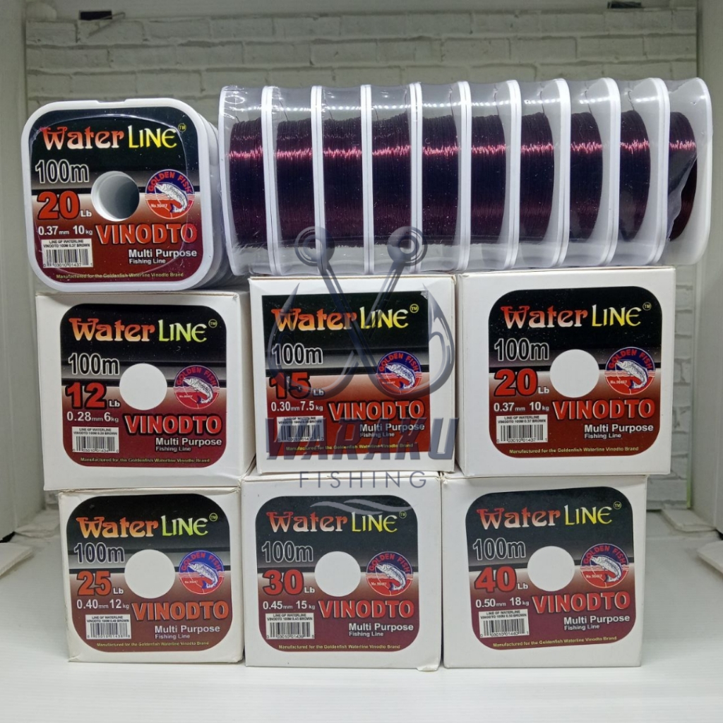 Jual Senar Pancing Nilon Connecting WATERLINE VINODTO 100m Coklat ...