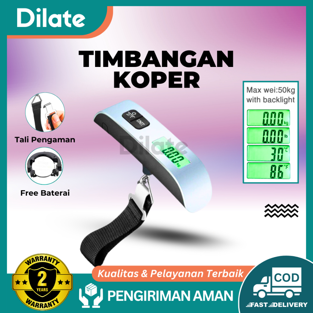 Jual Timbangan Koper Tas Travel 50 Kg Digital LED Luggage Scale ...