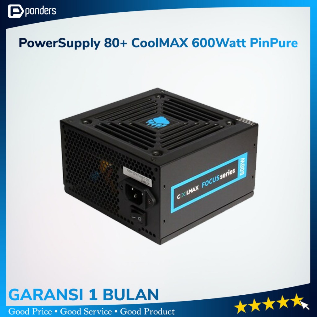 Jual PSU 600Watt 80+ / PowerSupply 600Watt 80+ Merk CoolMax Pin Pure ...