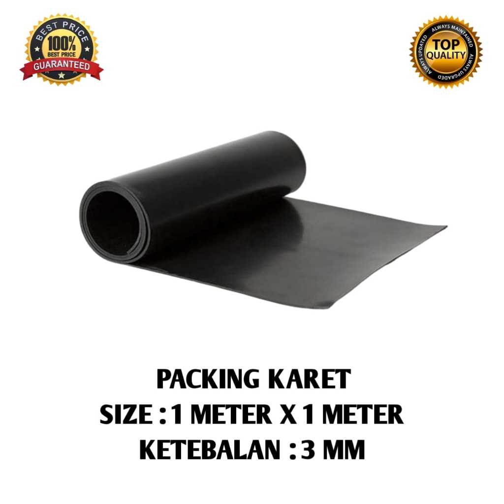 Jual Karet Hitam Lembaran Rubber Sheet 3 mm x 100 cm x 100 cm packing karet 3mm lembaran 1Meter ...