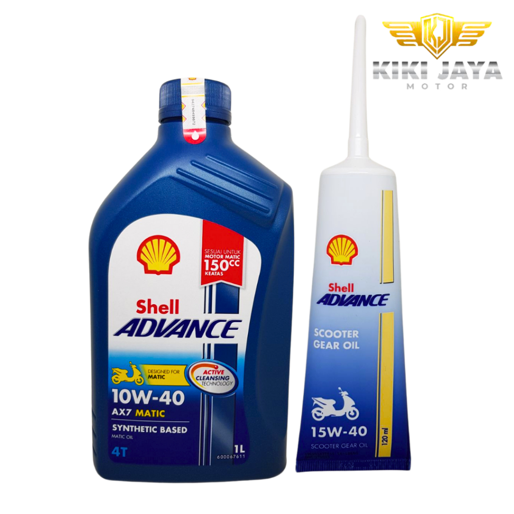Jual Paket Oli Motor Shell Advance AX7 Matic 150 CC 10W-40 1L + Oli Gardan | Shopee Indonesia