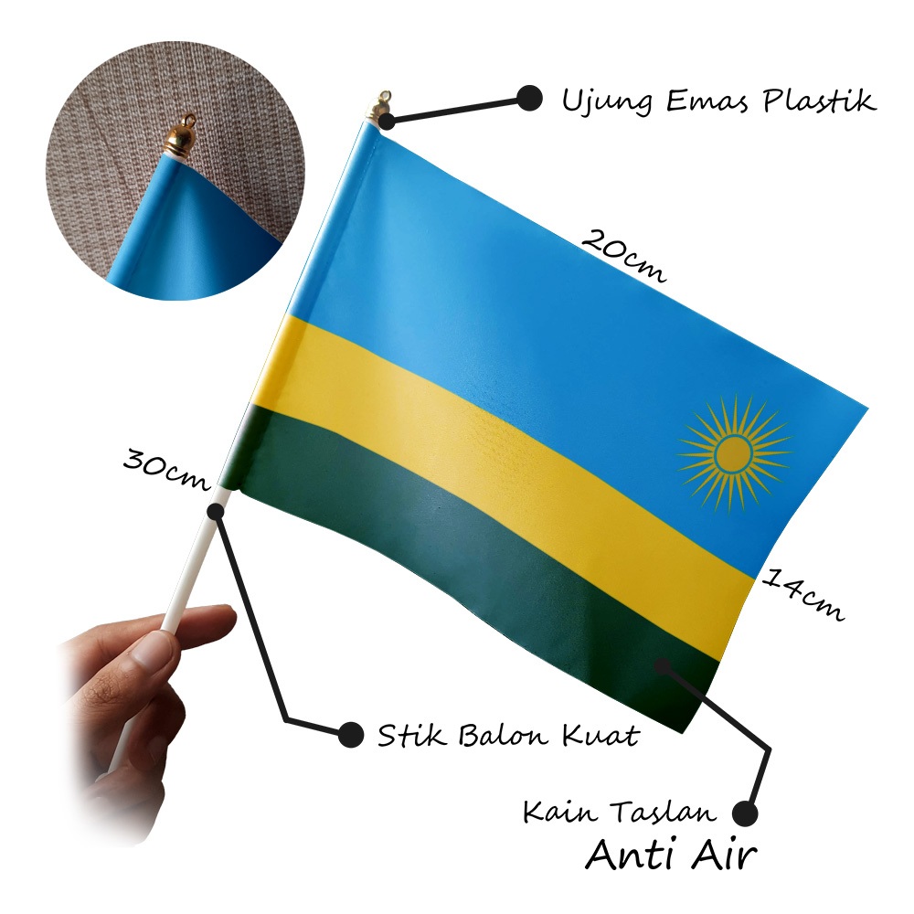 Jual Nazhifa Printing - Bendera Tangan Negara Rwanda - Stik Pawai Kecil ...